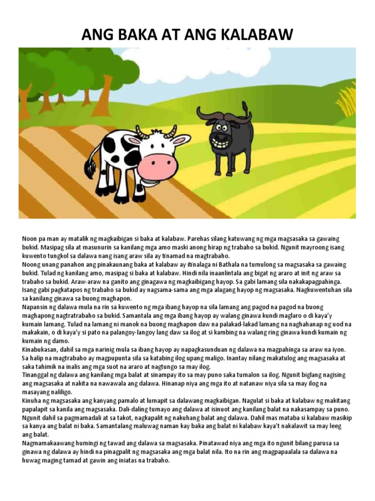 Ang Baka at Ang Kalabaw | PDF