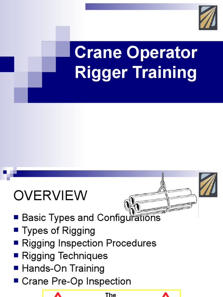 Crane Operator Rigger Training | PDF | Crane (Machine) | Rope