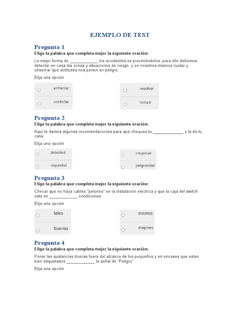 Ejemplo de Test | PDF