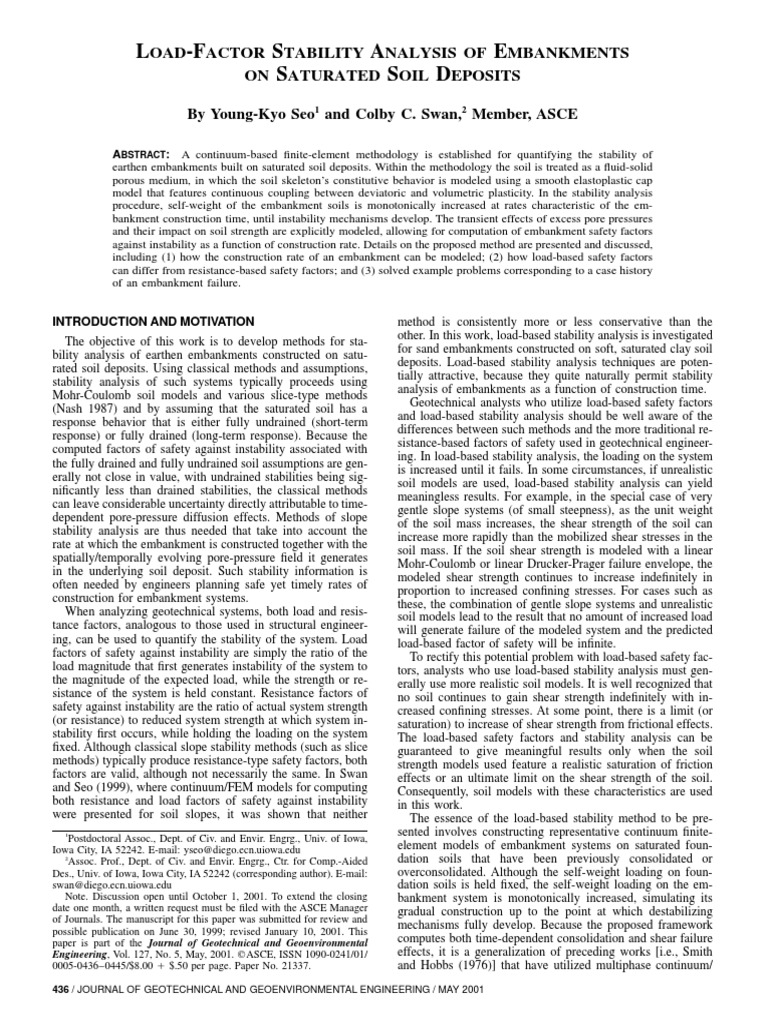Jgge01 Embankment Stability | PDF | Geotechnical Engineering | Stress ...