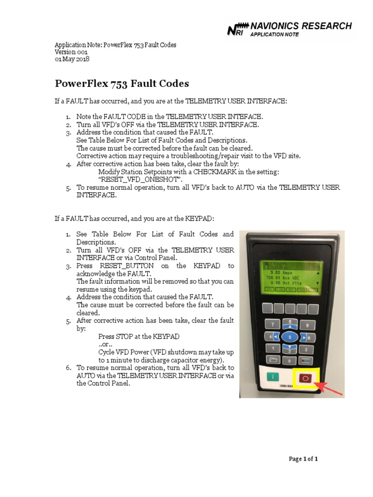 Application Note: Powerflex 753 Fault Codes 01 May 2018 | PDF ...