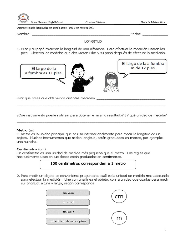 Guía de Longitud | PDF | Longitud | Enseñanza de matemática