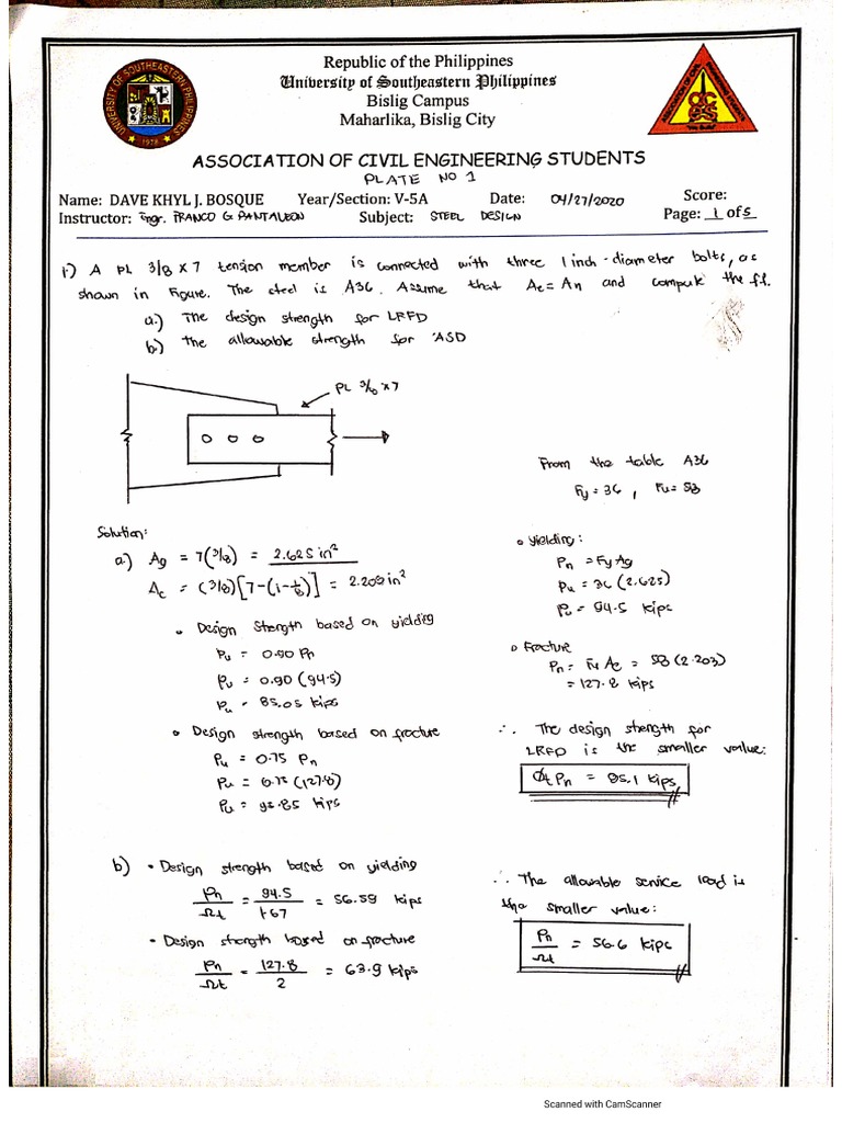 Steel Design Worksheets | PDF