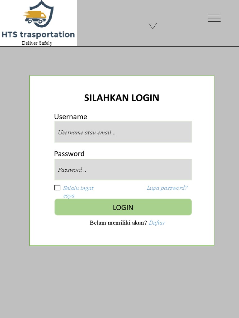Formulir Login dan Pendaftaran Akun | PDF