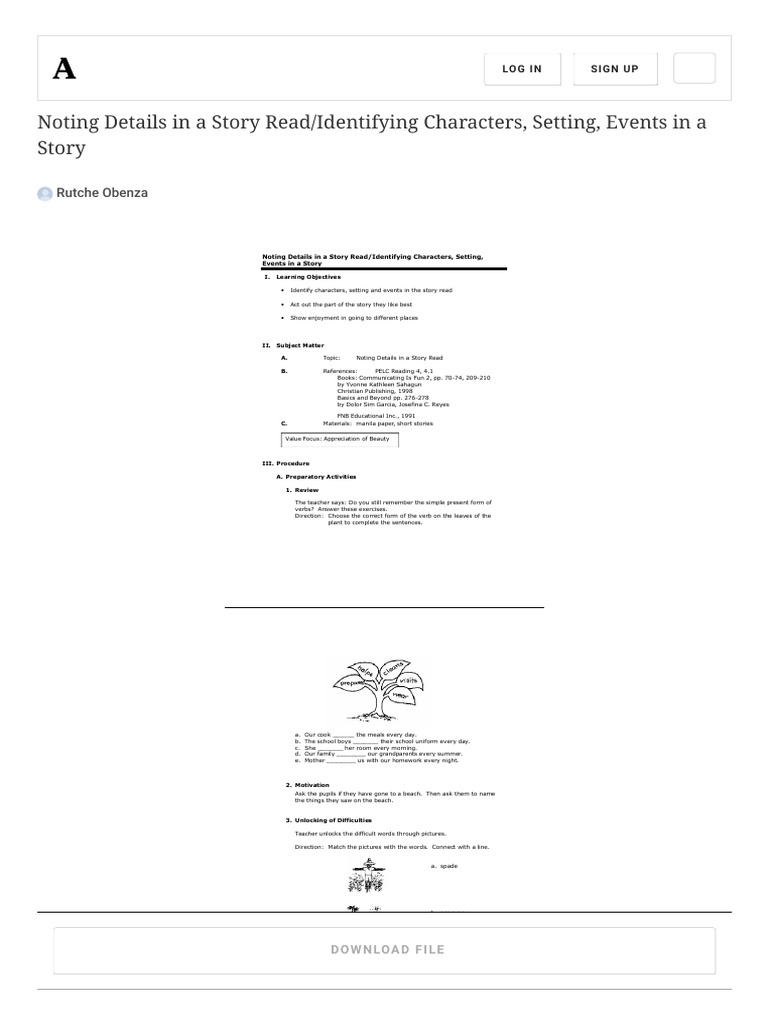 Noting Story Details for Young Readers | PDF | Nature