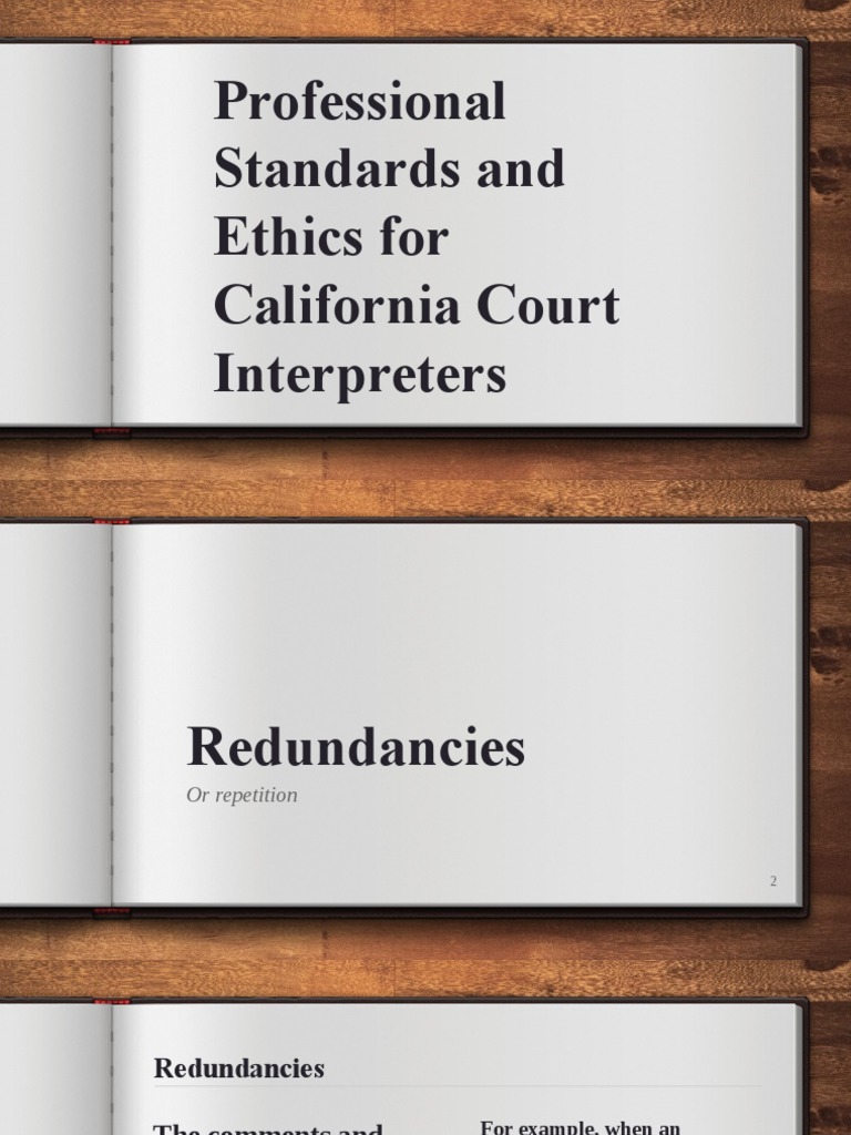 Professional Standards and Ethics For California Court Interpreters ...