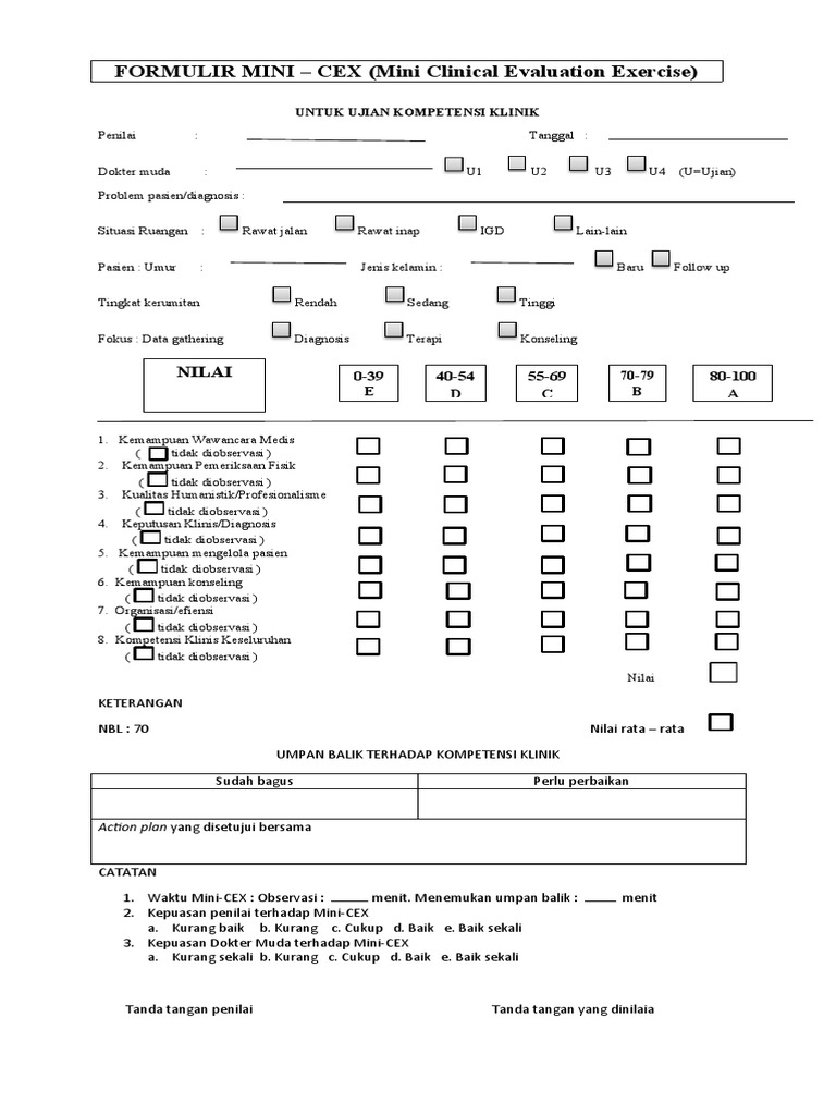 Formulir Mini-Cex Page 1 | PDF