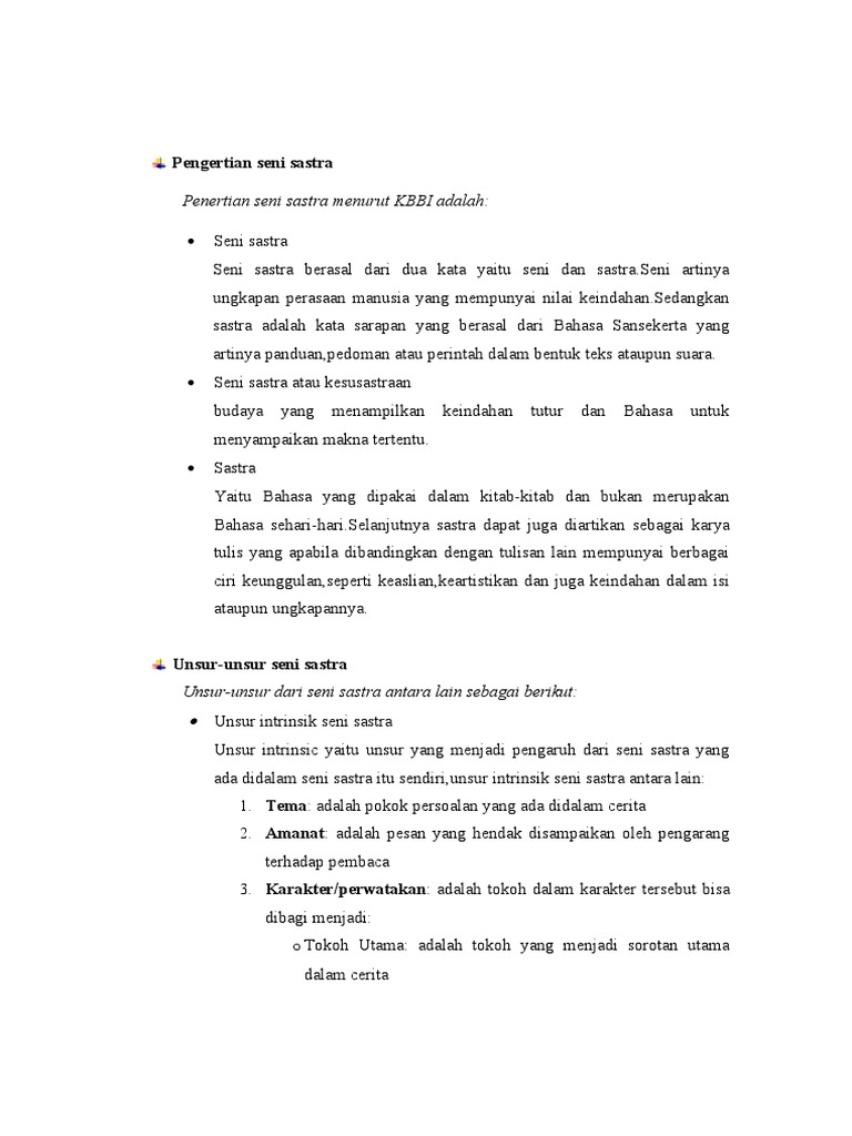 Pengertian Seni Sastra | PDF