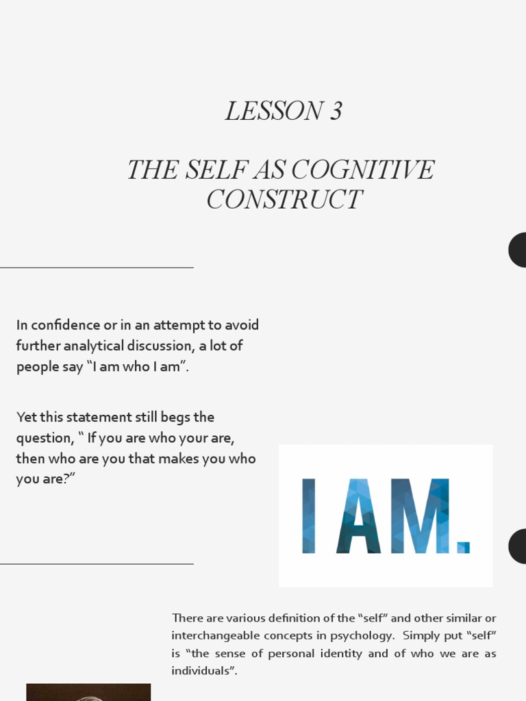 Lesson 3 The Self As Cognitive Construct | PDF | Id | Self Esteem