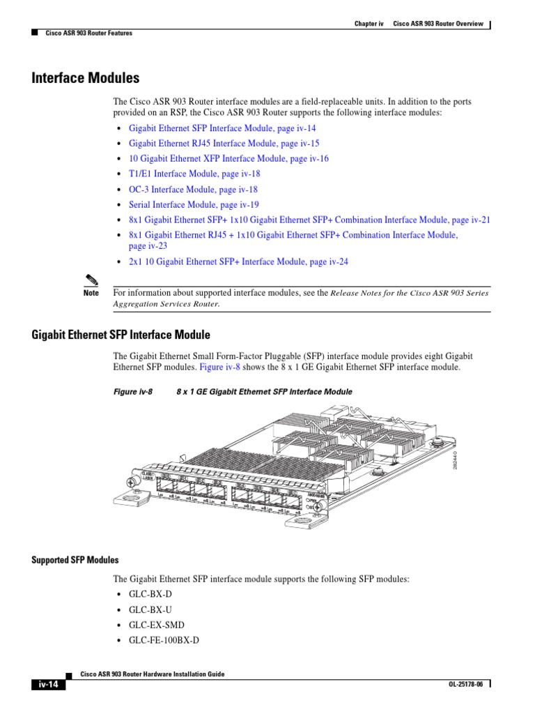 Interface Modules: Gigabit Ethernet SFP Interface Module | PDF ...
