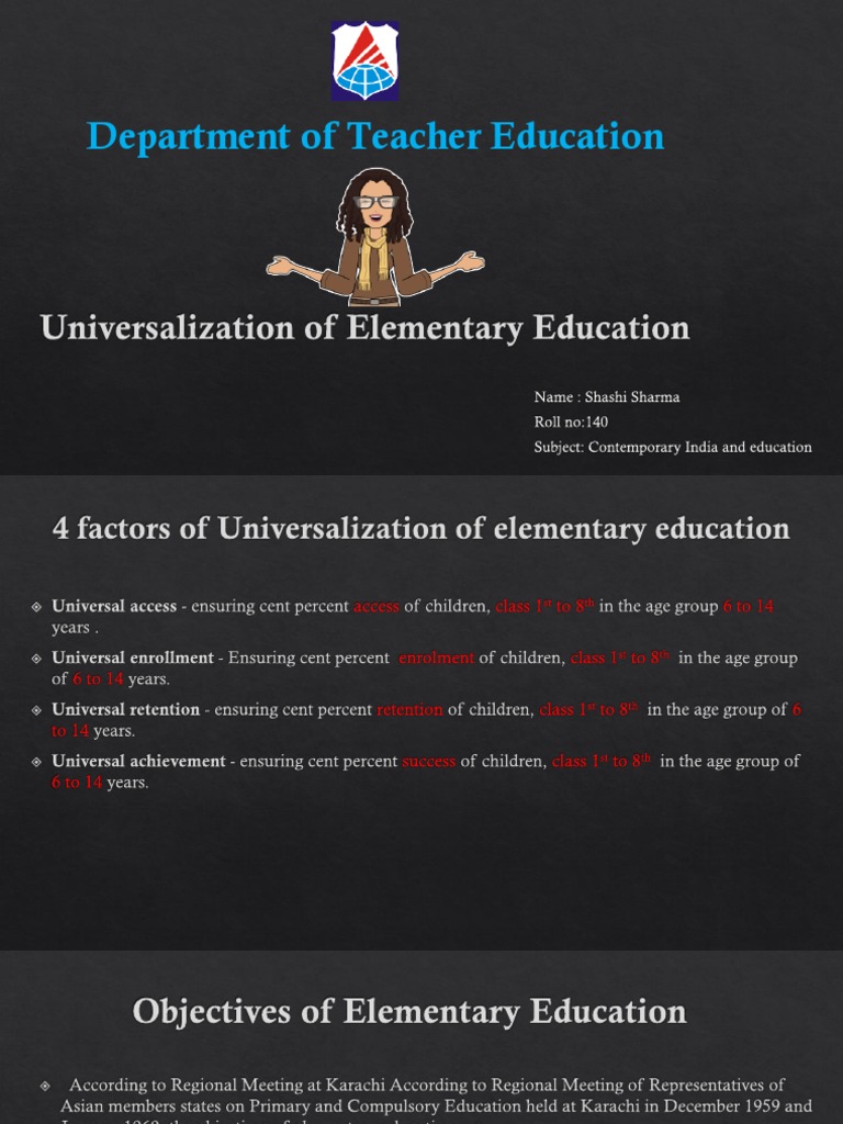 Universalization of Elementary Education | PDF