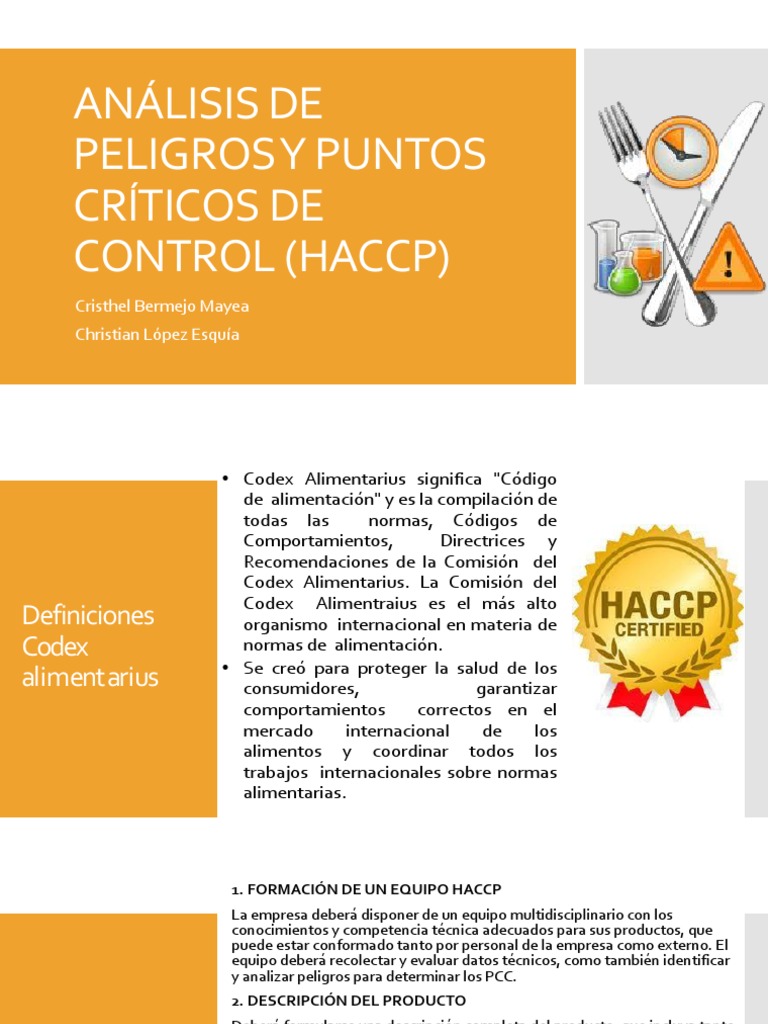 Análisis de Peligros y Puntos Críticos de Control (Haccp) | PDF ...