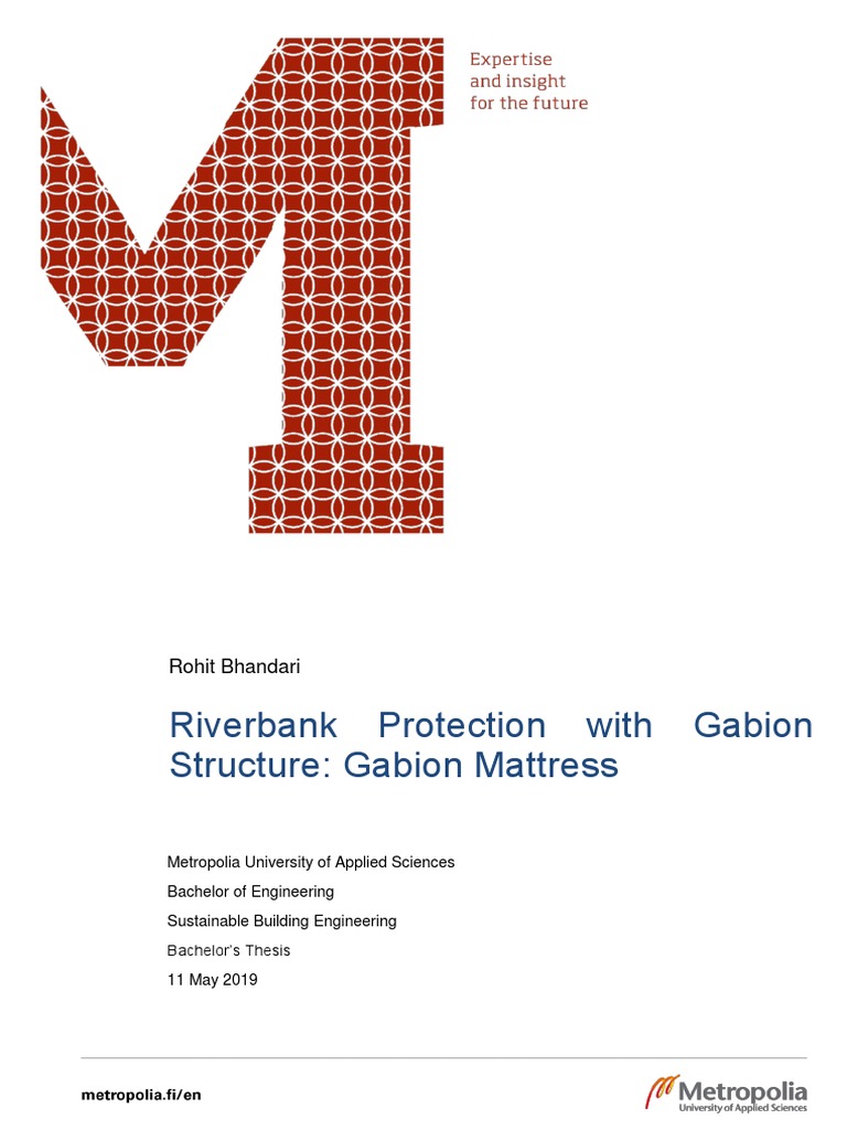 Riverbank Protection With Gabion Structure: Gabion Mattress | PDF ...