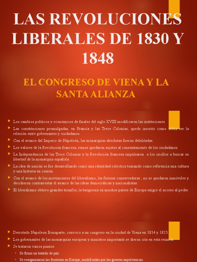 Las Revoluciones Liberales de 1830 y 1848 | PDF | Primer imperio francés | Napoleón