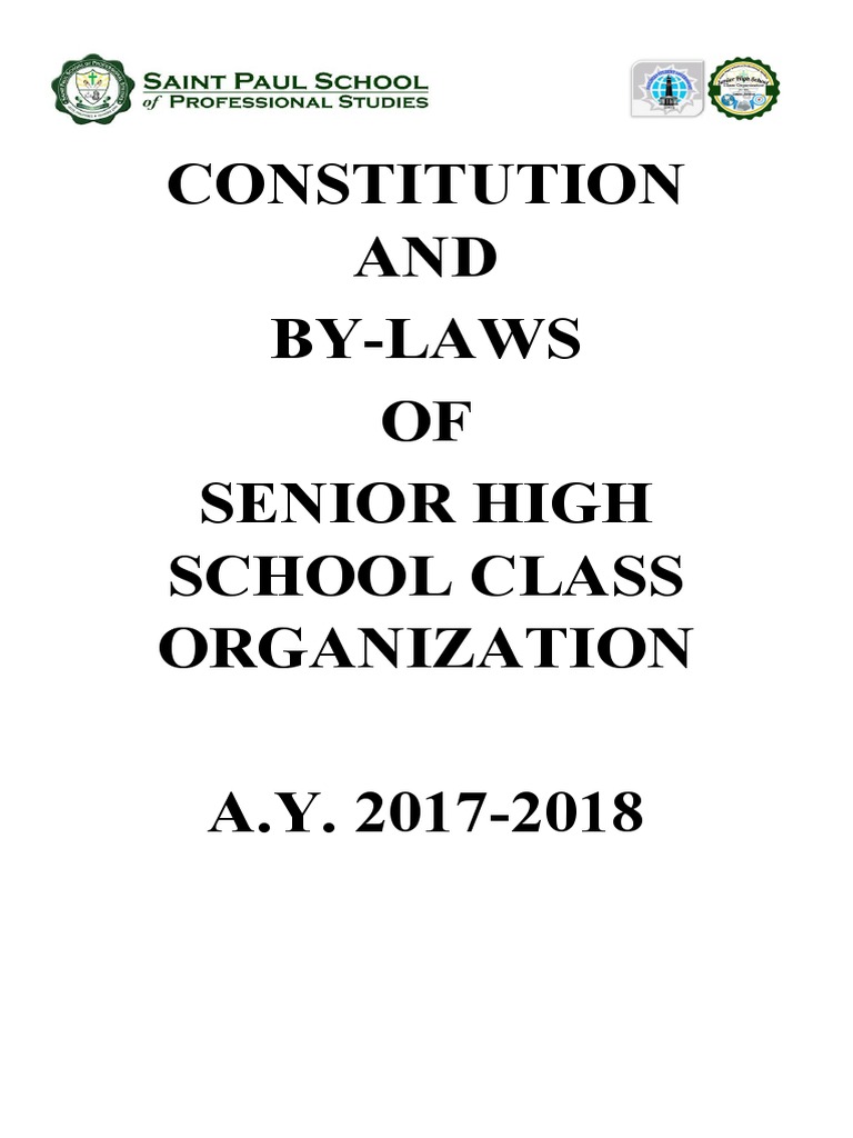Constitution AND By-Laws OF Senior High School Class Organization A.Y ...