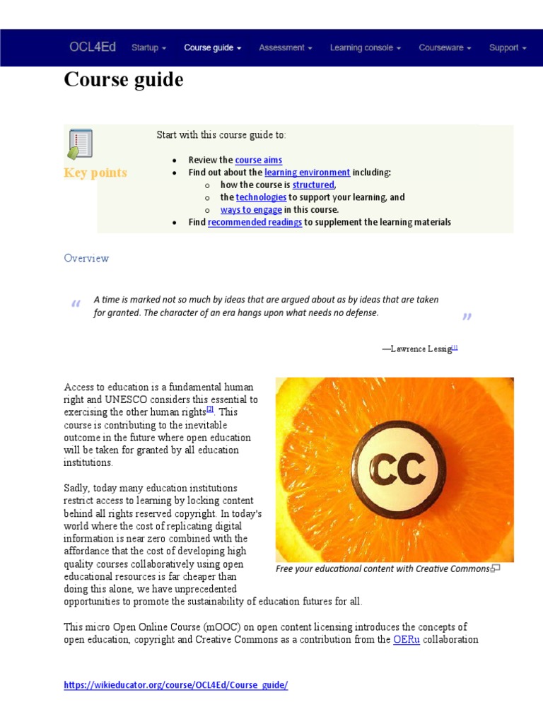 OCL4ED - Course Guide | Download Free PDF | Educational Technology ...