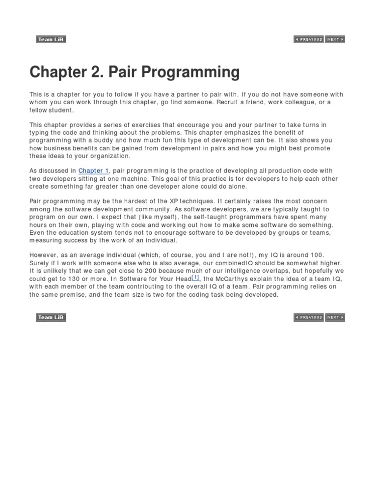 Chapter 2. Pair Programming | Download Free PDF | Parameter (Computer ...