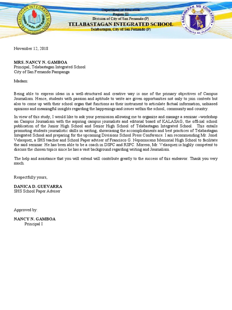 Letter For The Seminar | PDF | Communication | Cognition