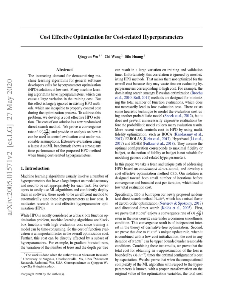 Cost Effectictive OPtimization Research Paper | PDF | Mathematical Optimization | Loss Function