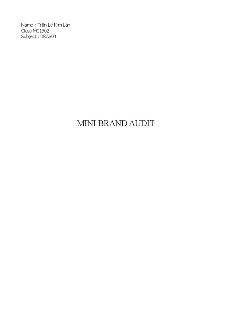 Mini Brand Audit - Kim Lân | PDF