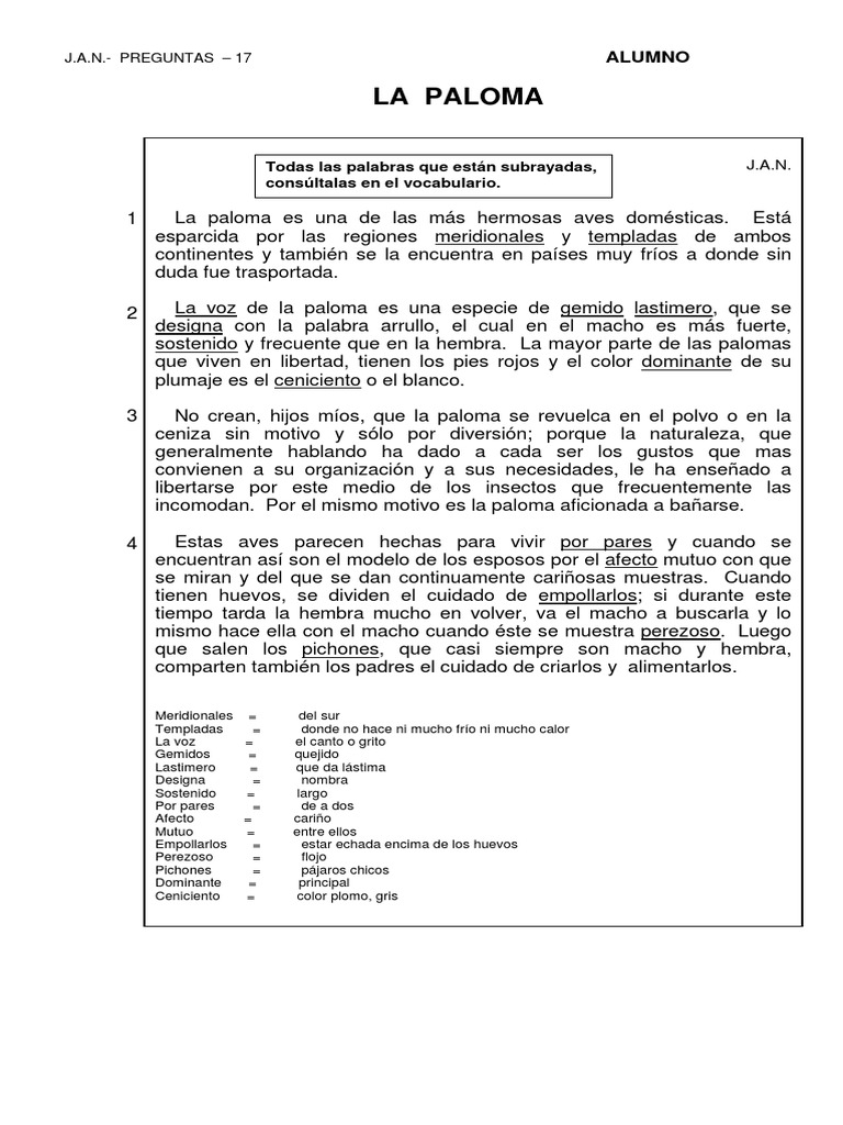 Jan - 17 1) La Paloma Al PDF | PDF | Columbidae | Aves