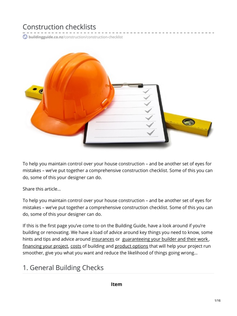Building Inspection Checklist NZ | PDF | Wall | Lumber