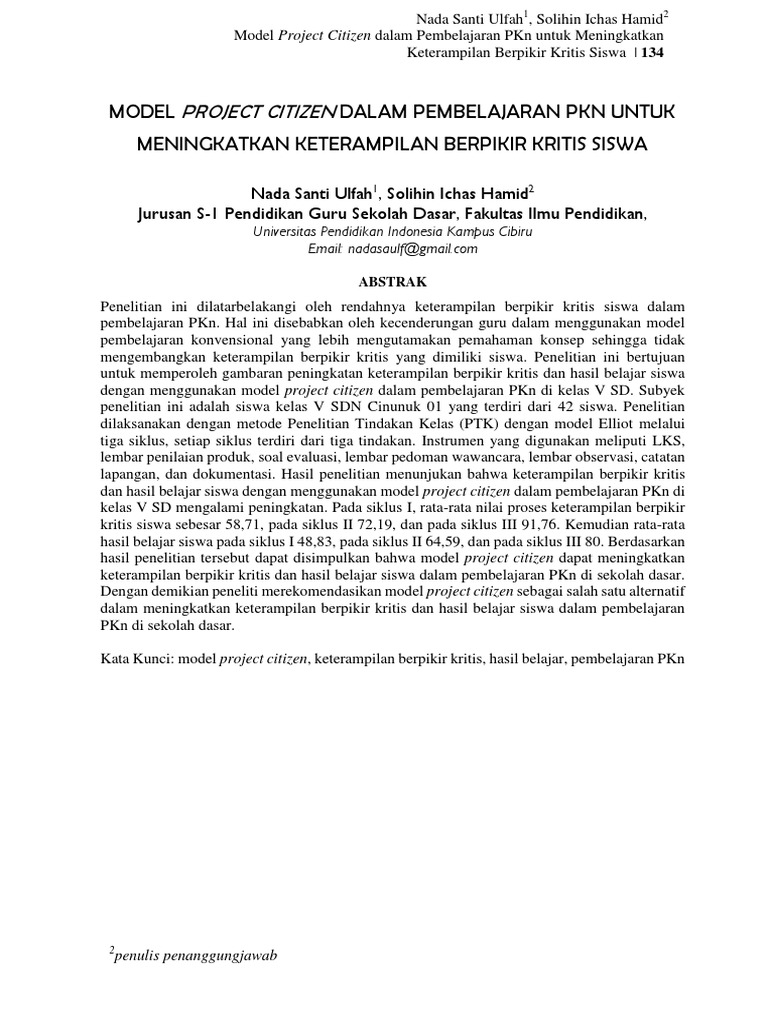 Project Citizen Model | PDF