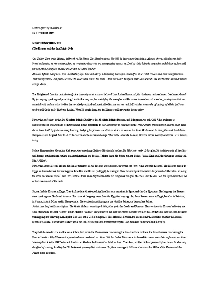 Lecture 1' | PDF | God The Father | Soul