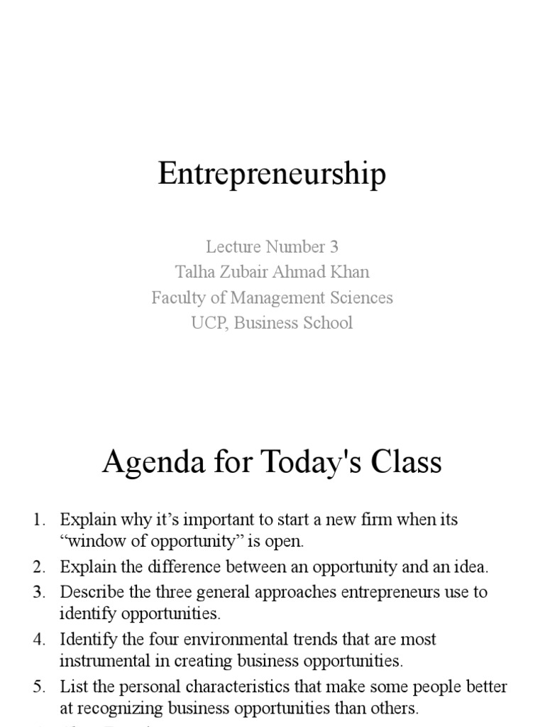 Entrepreneurship Lecture Number 3 and 4 | PDF | Brainstorming ...