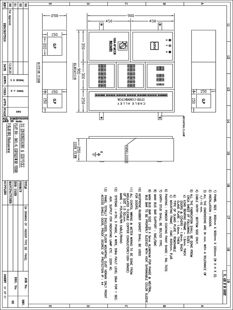 Ga Drawing of Indoor Type DB Panel With GTP PDF | PDF