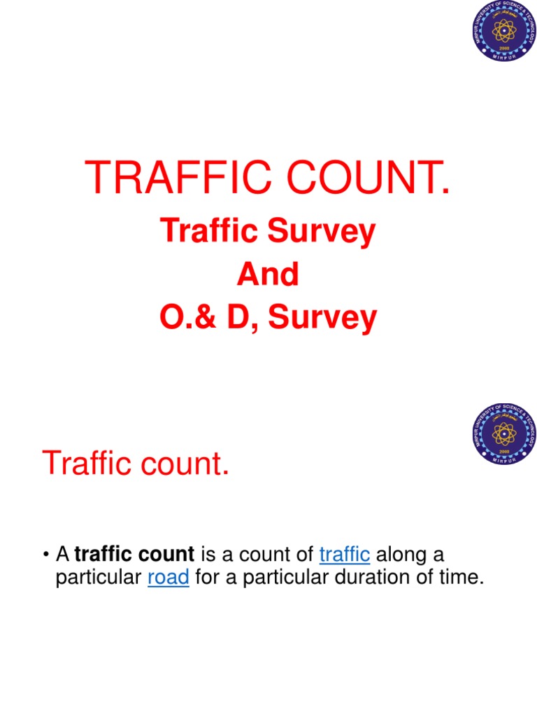 Traffic Cont. Traffic Survey & O.& D Survey | PDF | Traffic | Radar