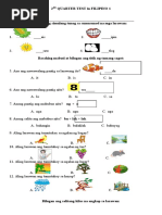 First Quarter Test in Mathematics For Grade One | PDF