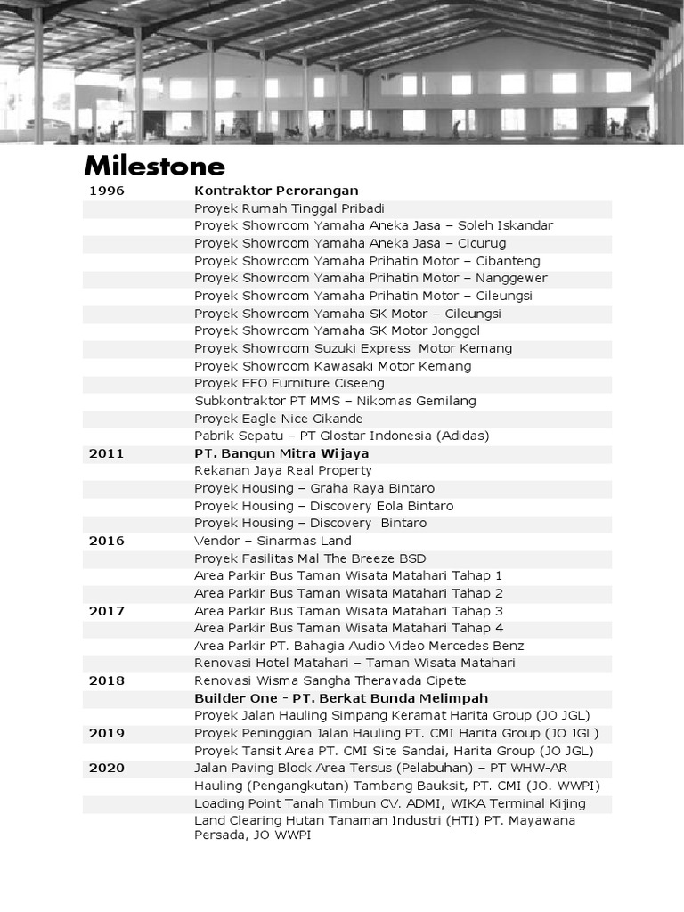 Milestone - Builder One 2020 PDF | PDF