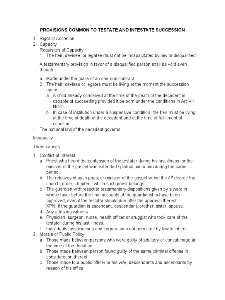 Testate and Intestate Succession Rules | PDF | Will And Testament ...