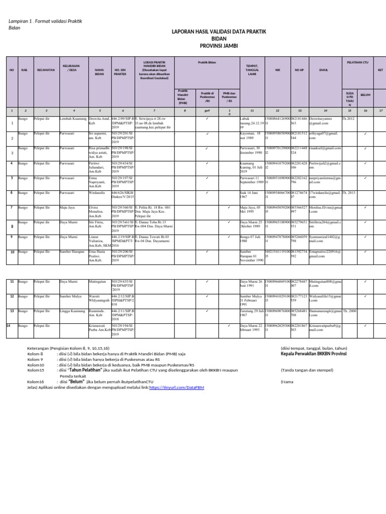 Surat Validasi Data Bidan-Dikonversi-1 | PDF