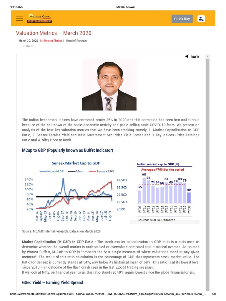 Motilal Oswal-Market Valuation Apr 2020 | PDF | Valuation (Finance ... Motilal Oswal-Market Valuation Apr 2020 | PDF | Valuation (Finance ...
