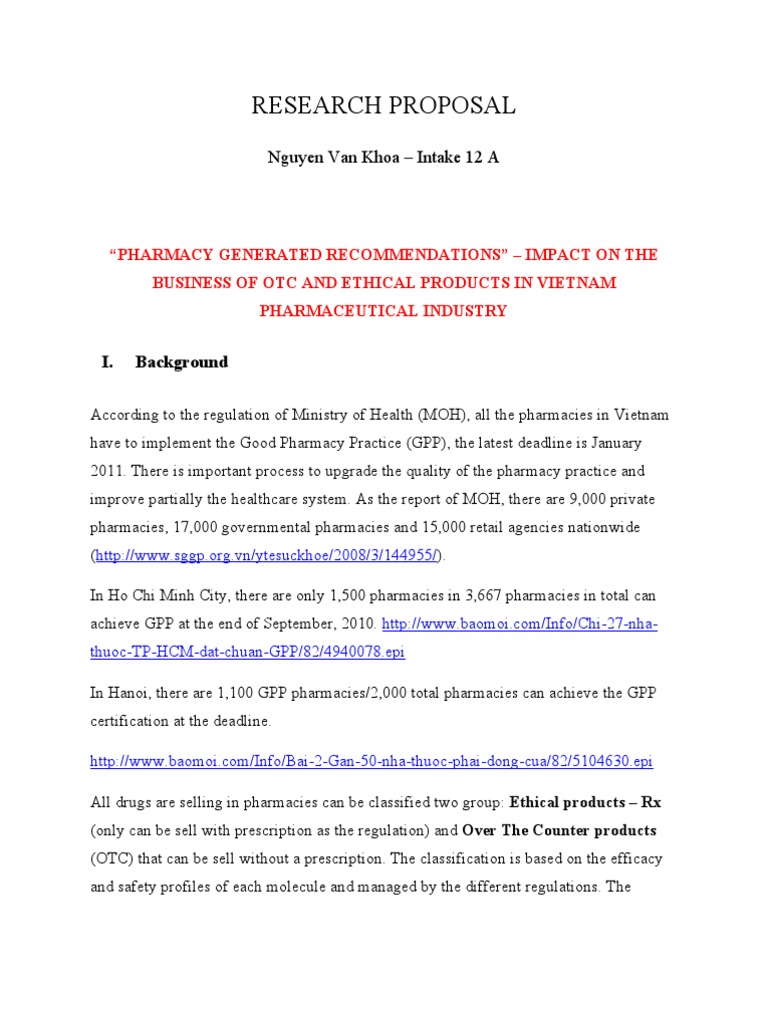 Research Proposal Assignment Nguyen Van Khoa 12a | PDF | Over The ...