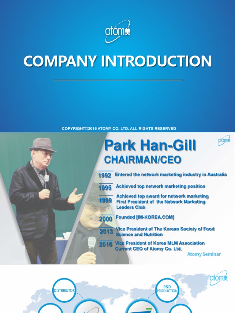 Atomy PPT Company PDF | PDF | Research And Development | Multi Level ...