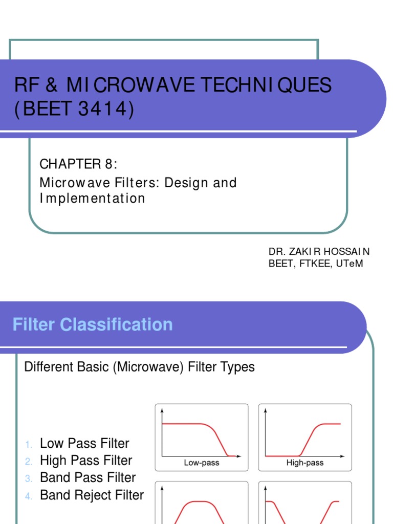 Microwave Filters | PDF | Filter (Signal Processing) | Low Pass Filter