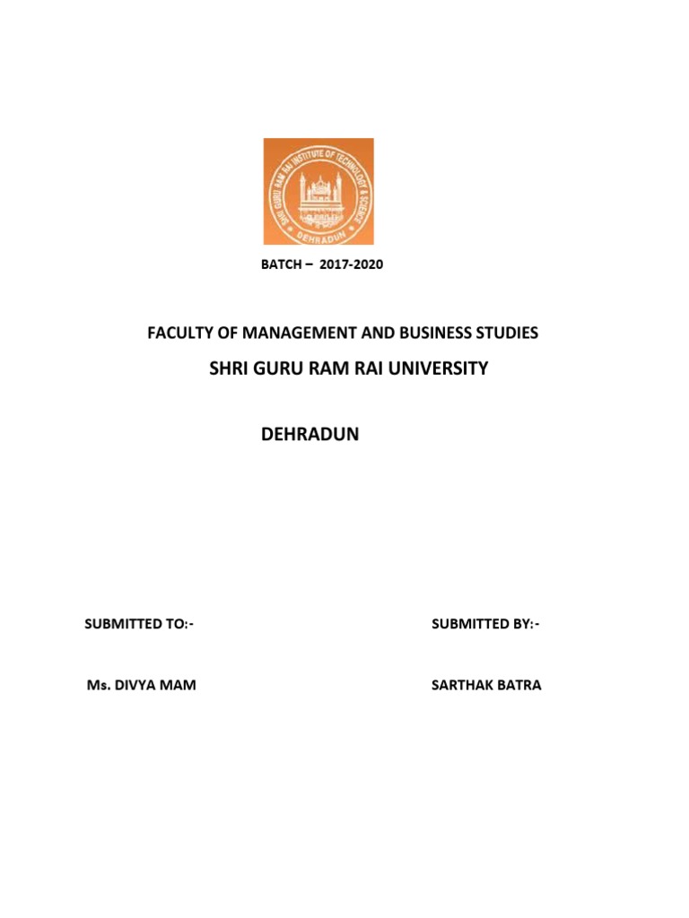 Shri Guru Ram Rai University: Faculty of Management and Business Studies | PDF | Preferred Stock ...