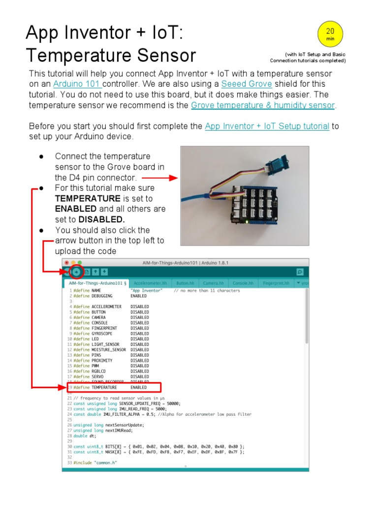 App Inventor Iot Temperature Sensor Pdf Internet Of Things Variable Computer Science