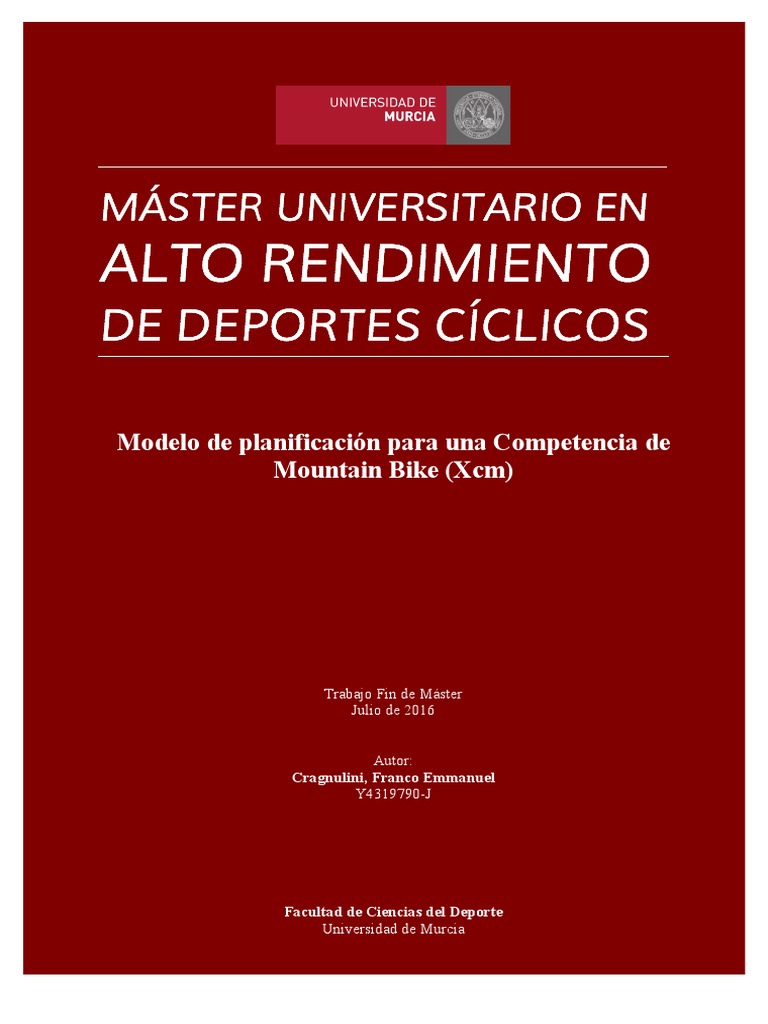 TFM - Modelo de Planificación para Una Competencia de XCM PDF | PDF ...