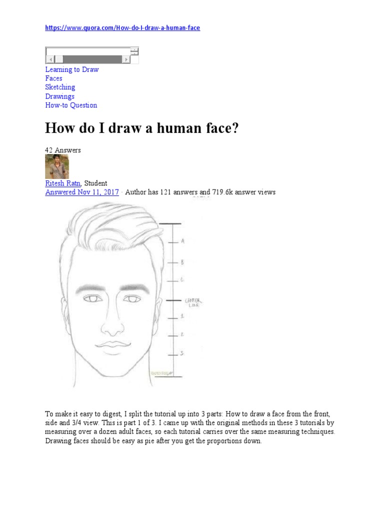 QUORA - Learning To Draw - How Do I Draw A Human Face | PDF | Eyebrow ...