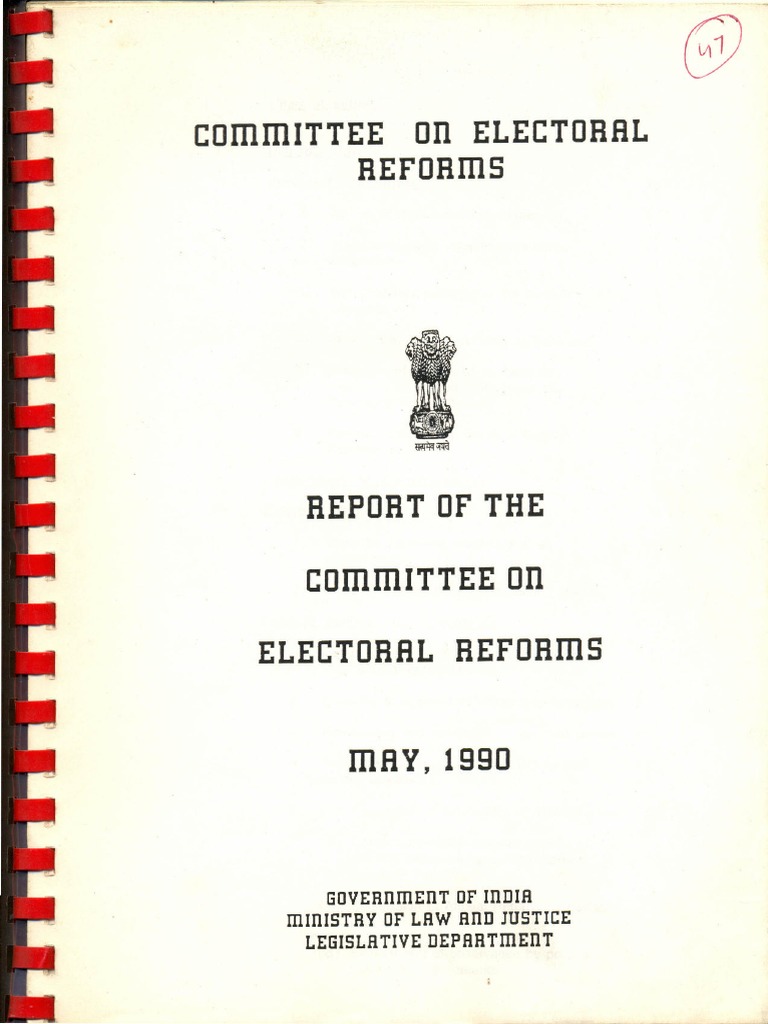 Electoral Reforms: Dinesh Goswami Report | PDF | Supreme Court Of India | Committee