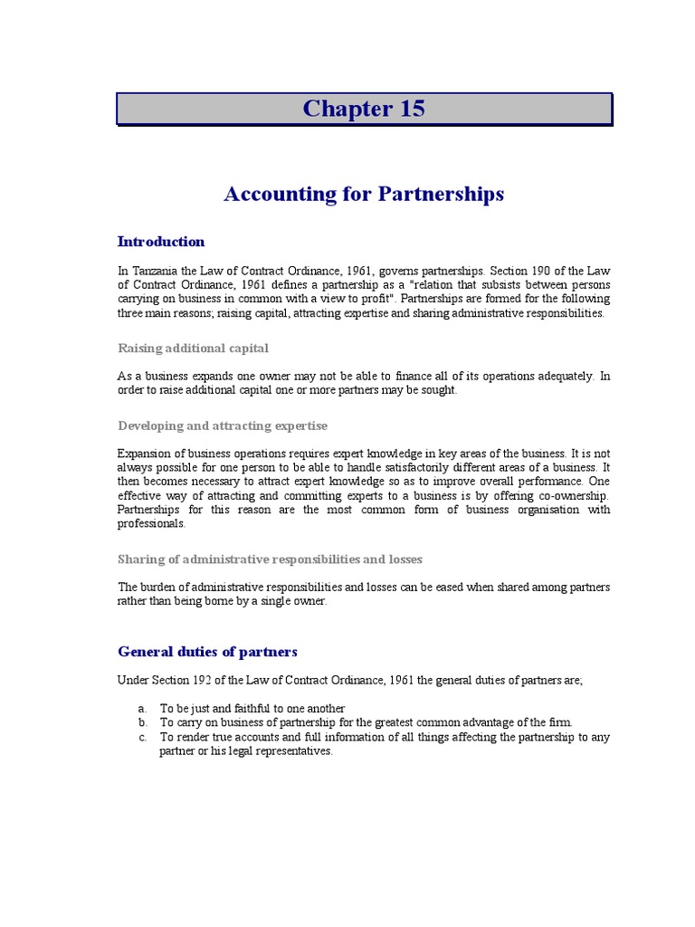 Accounting for Partnerships: Recording Capital Contributions ...