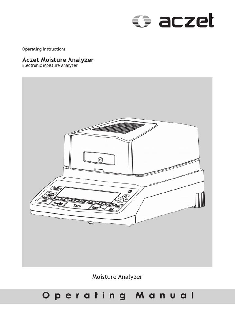 Aczet Moisture Analyzer - Manual PDF | PDF | Menu (Computing) | Mains ...