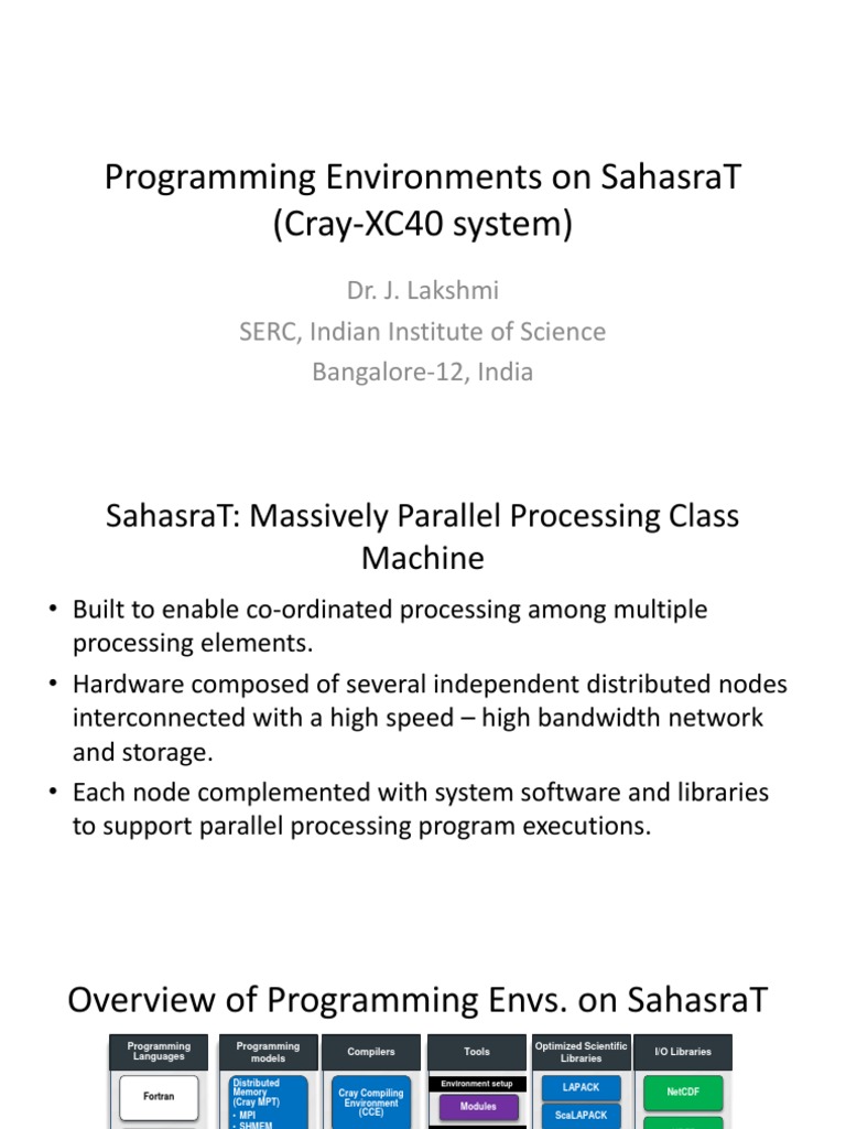 Programming Environments On Sahasrat (Cray-Xc40 System) | PDF | Library (Computing) | Message ...