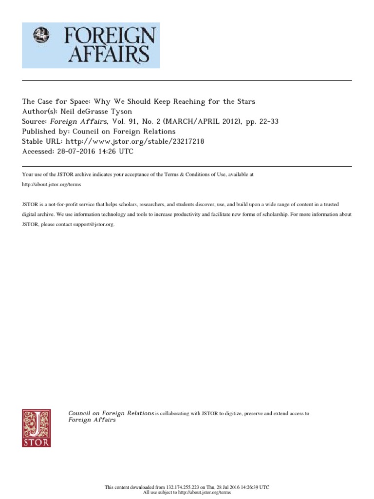 The Case For Space: Why We Should Keep Reaching For The Stars | PDF ...