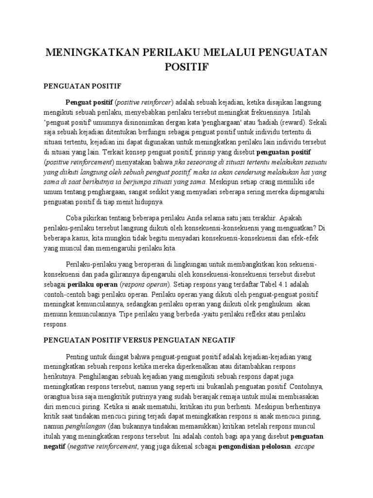 Penguatan Positif dalam Pembelajaran | PDF