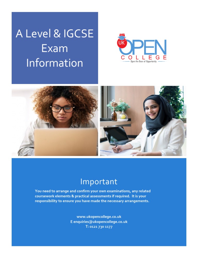 A Level & IGCSE Exam Arrangement Guide | PDF | Qualifications ...